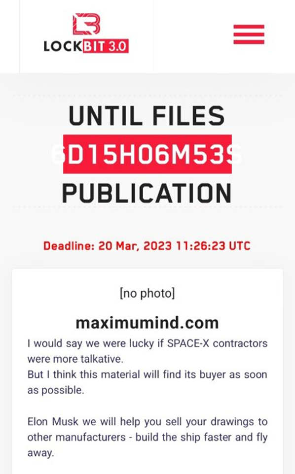 Группа LockBit украла схемы ракет SpaceX